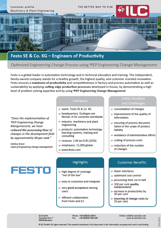 Festo: Optimized Engineering Change Process using ⁴PEP