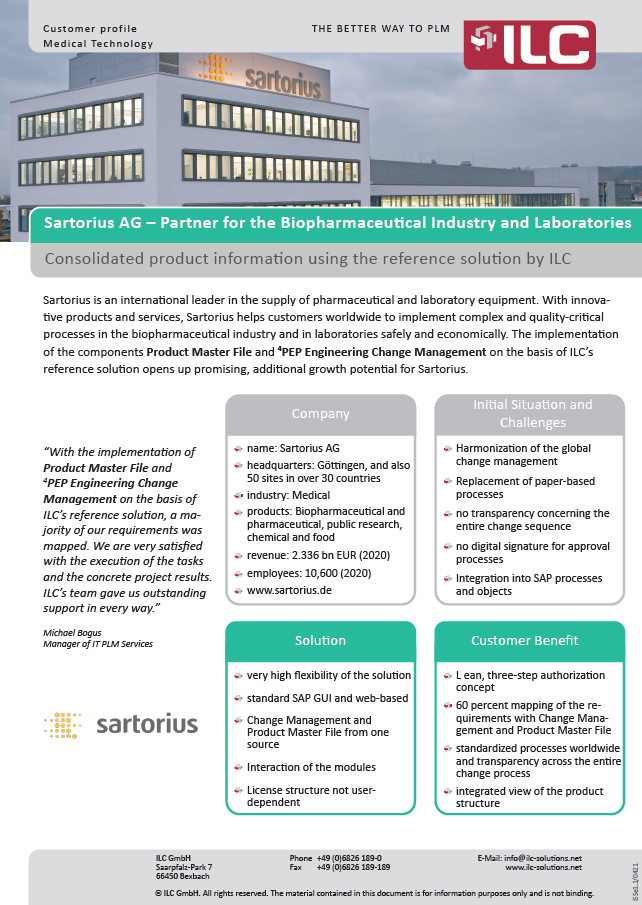 Consolidated product information at Sartorius